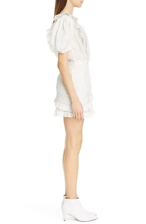 LoveShackFancy Sutton Asymmetrical Tiered Ruffle Cotton Dress