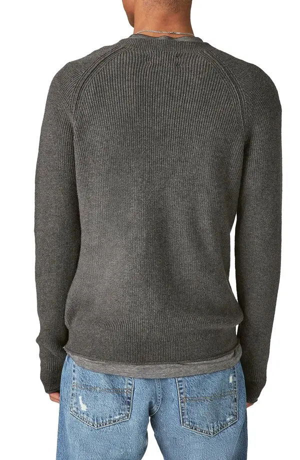 Lucky Brand Henley Sweater - Charcoal Heather
