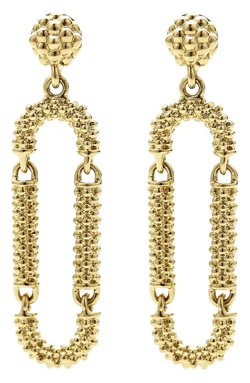 Lagos Caviar Drop Earrings - Gold