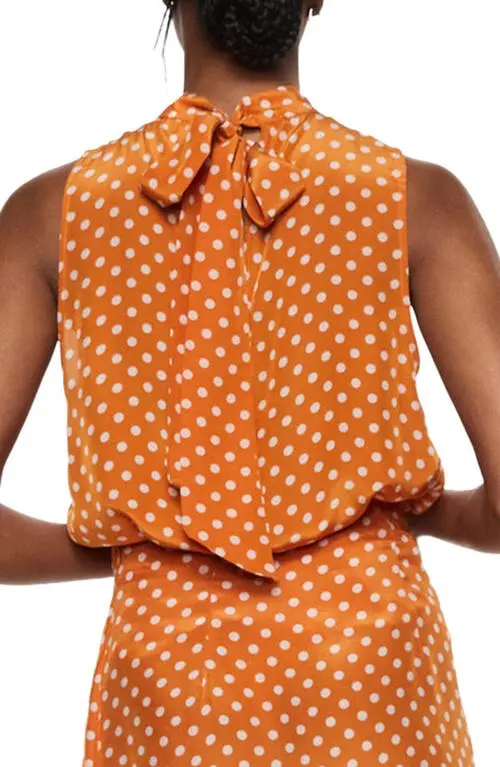 Mango Polka Dot Satin Blouse