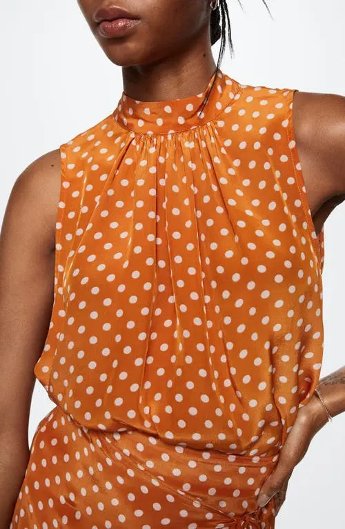 Mango Polka Dot Satin Blouse
