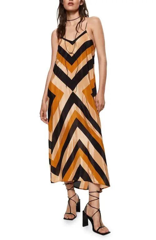 mango striped satin dress MANGO Striped Satin Dress