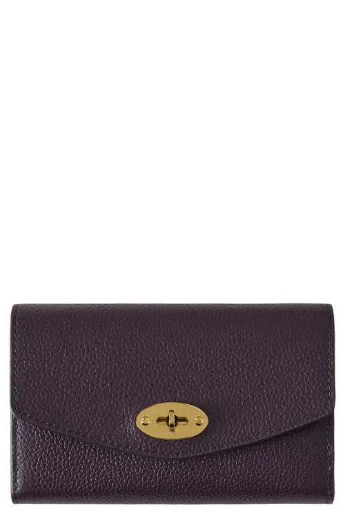 Mulberry Medium Darley Leather Wallet - Deep Aubergine
