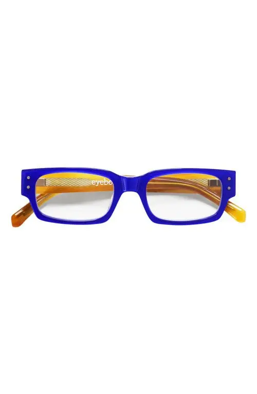 Eyebobs Peckerhead 50mm Rectangular Reading Glasses - Cobalt/blonde/clear