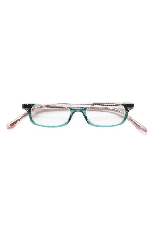 Eyebobs What Inheritance Rectangular Reading Glasses - Green/blush/clear