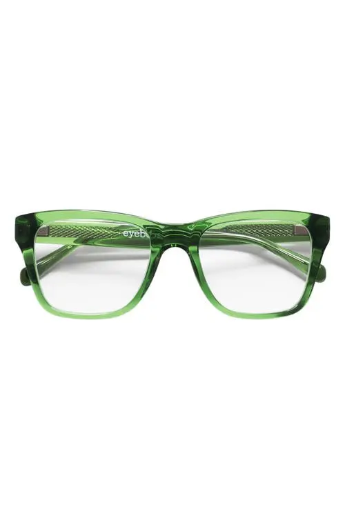 Eyebobs Kvetcher 53mm Square Reading Glasses - Green Crystal/ Clear