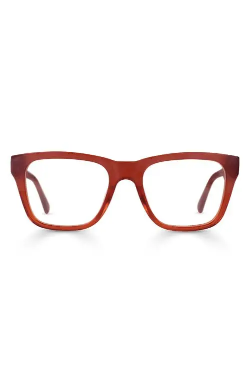 Eyebobs Kvetcher 53mm Square Reading Glasses - Half Matte Rust Orange