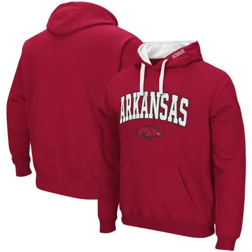 COLOSSEUM Arkansas Razorbacks Arch & Logo 2.0 Pullover Hoodie