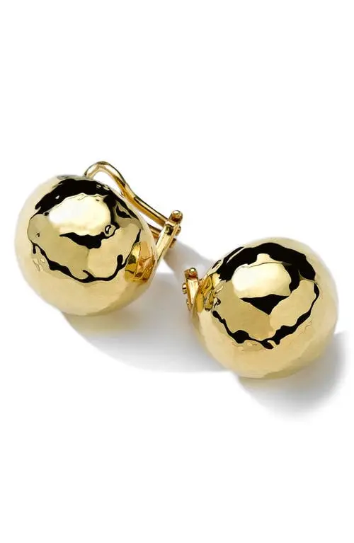 Ippolita Classico 18k Gold Pinball Clip Earrings - Green Gold