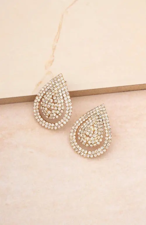 Ettika Crystal Teardrop Stud Earrings