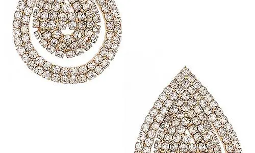 Ettika Crystal Teardrop Stud Earrings