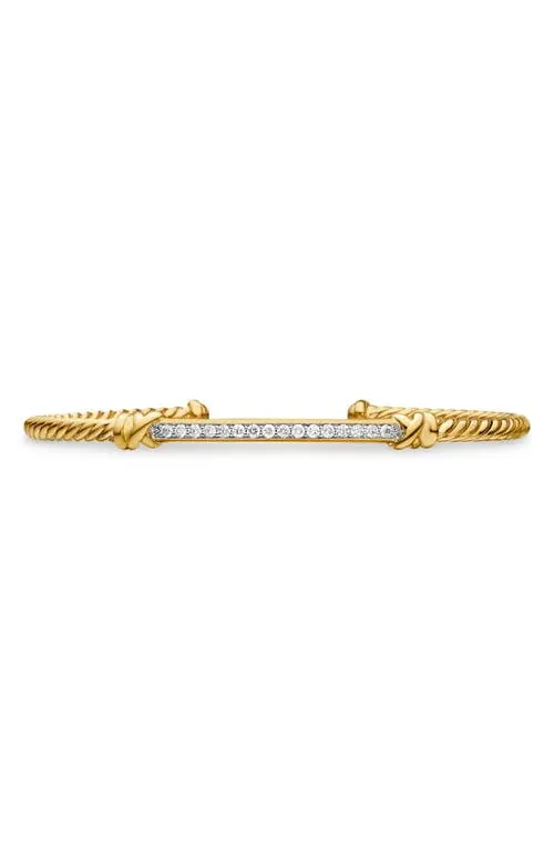David Yurman Petite Helena Cablespira® Station Bracelet - Diamond/yellow Gold