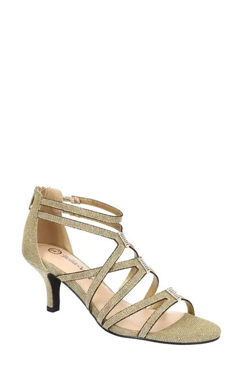 BELLA VITA Karlette Strappy Sandals - Gold Glitter