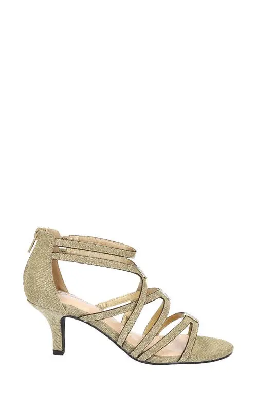 BELLA VITA Karlette Strappy Sandals - Gold Glitter