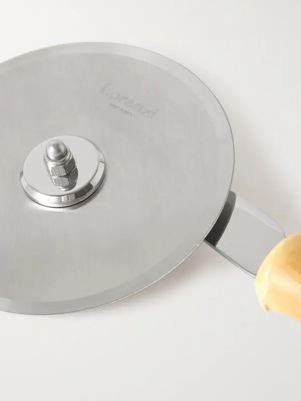 LORENZI MILANO Stainless Steel And Bamboo Pizza Slicer