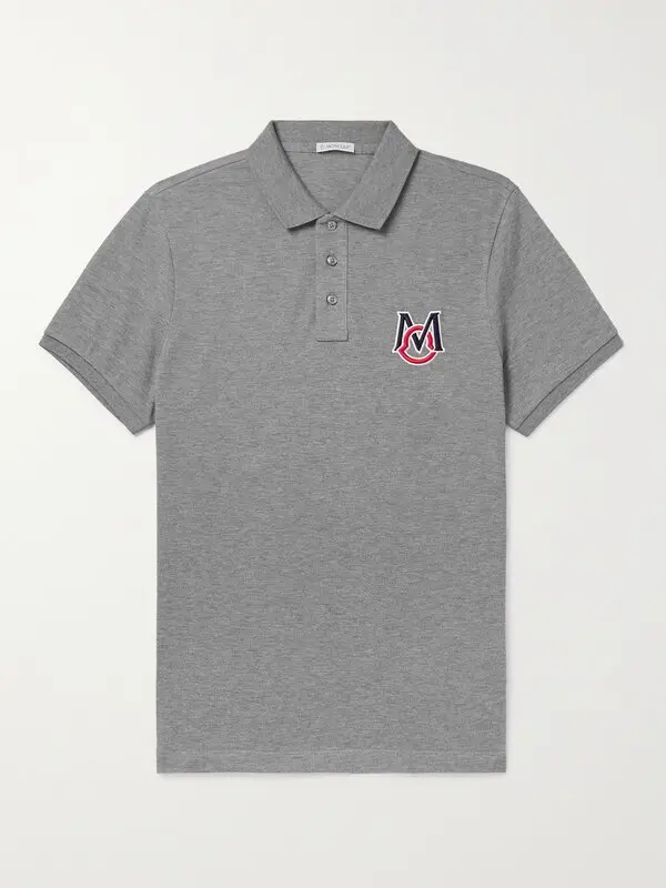 Moncler Logo-embroidered Cotton-piqué Polo Shirt