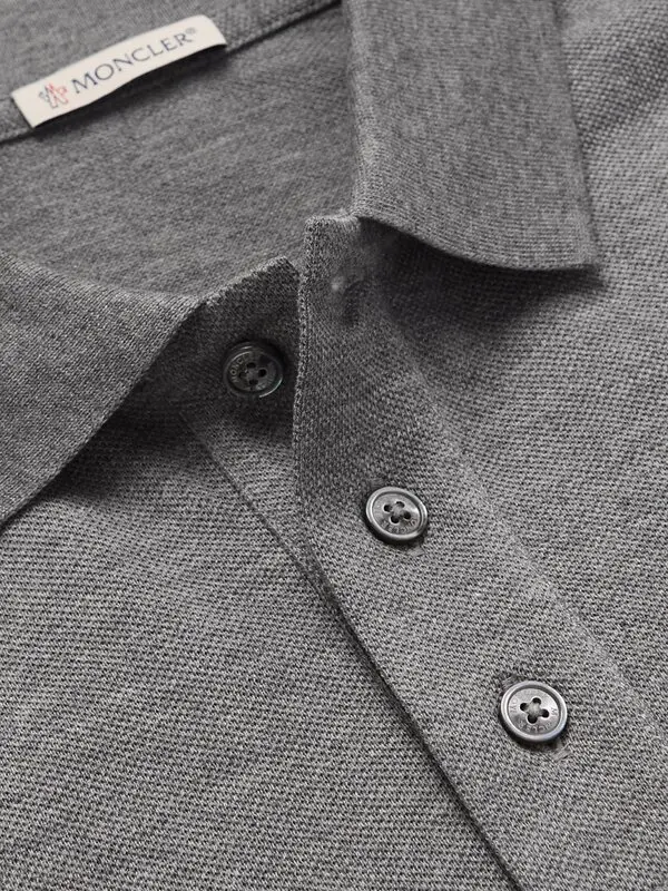 Moncler Logo-embroidered Cotton-piqué Polo Shirt