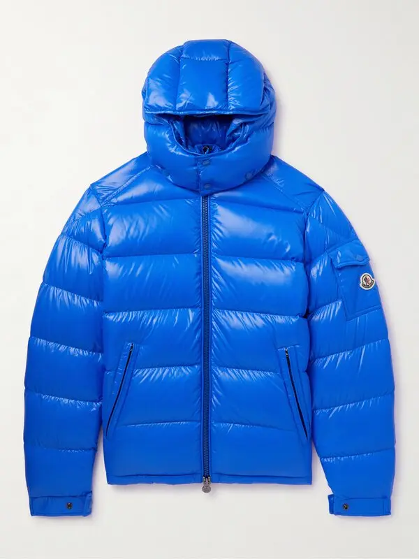 Moncler Maya Quilted Hooded Down Jacket - Blue