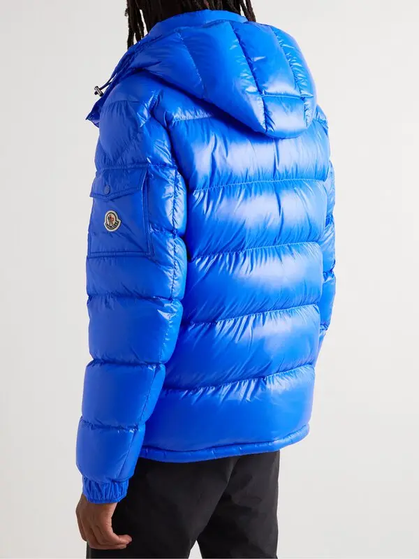 Moncler Maya Quilted Hooded Down Jacket - Blue