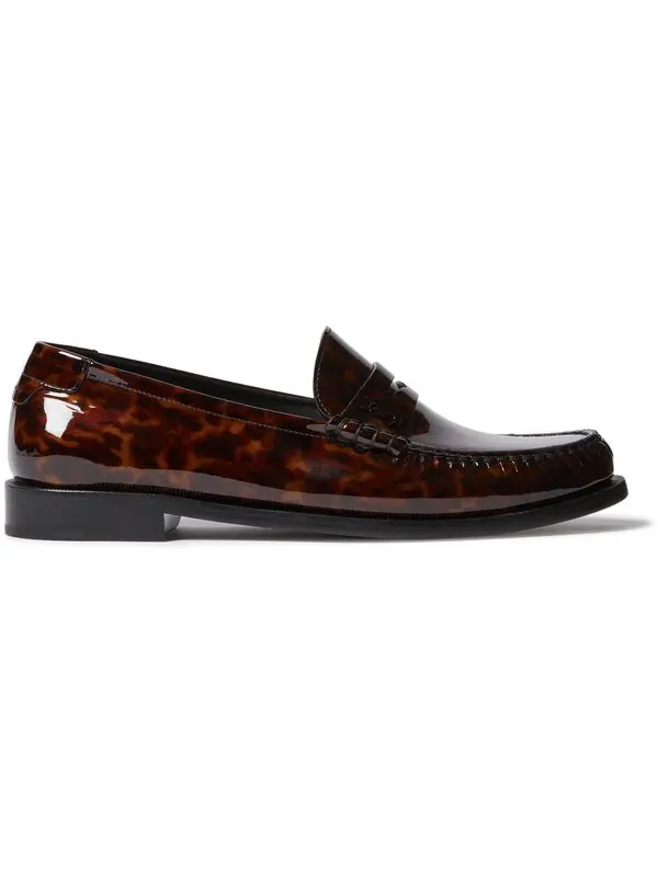 Saint Laurent Le Loafer Leopard-print Leather Penny Loafers