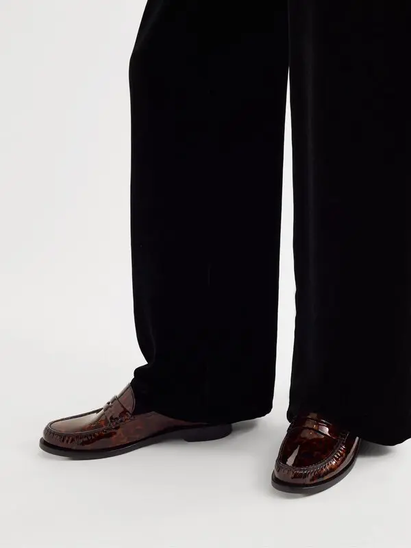 Saint Laurent Le Loafer Leopard-print Leather Penny Loafers