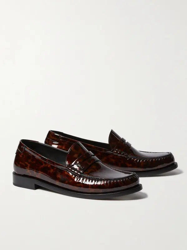 Saint Laurent Le Loafer Leopard-print Leather Penny Loafers