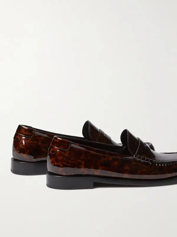 Saint Laurent Le Loafer Leopard-print Leather Penny Loafers