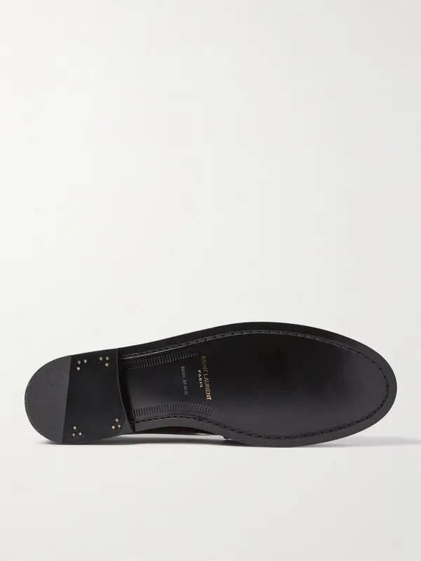 Saint Laurent Le Loafer Leopard-print Leather Penny Loafers