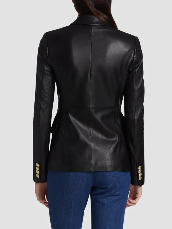 Derek Lam 10 Crosby Franklin Double-breasted Leather Jacket