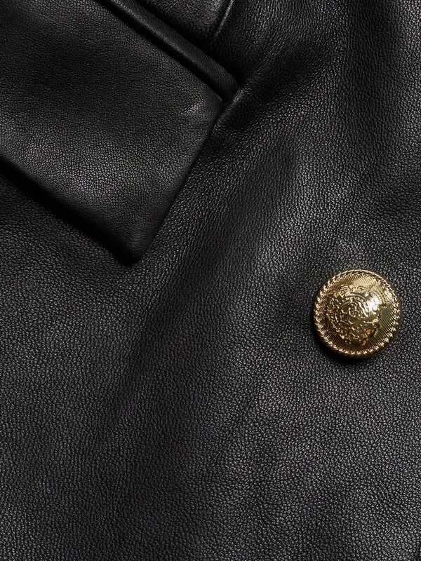 Derek Lam 10 Crosby Franklin Double-breasted Leather Jacket
