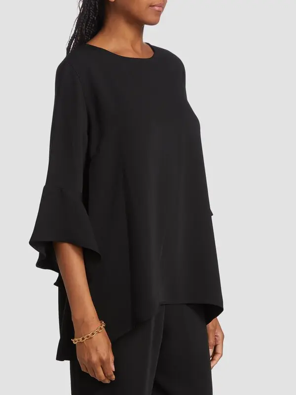 Caroline Rose Julia Crepe Bell-sleeve Tunic