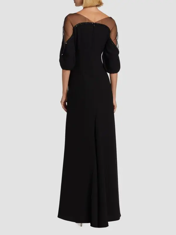 Rene Ruiz Collection Bead-embellished Illusion-neck Gown