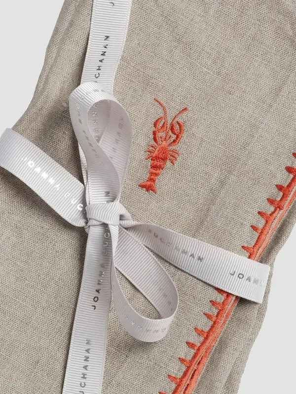 JOANNA BUCHANAN Lobster Embroidered Dinner Napkins, Set Of 2
