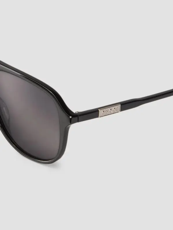 Gucci Sophisticated Web Gg1156s-001 Acetate Pilot Sunglasses
