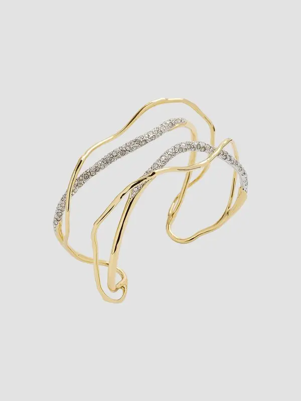 Alexis Bittar Solanales 14k-gold-plated & Crystal Cuff Bracelet - Champagne