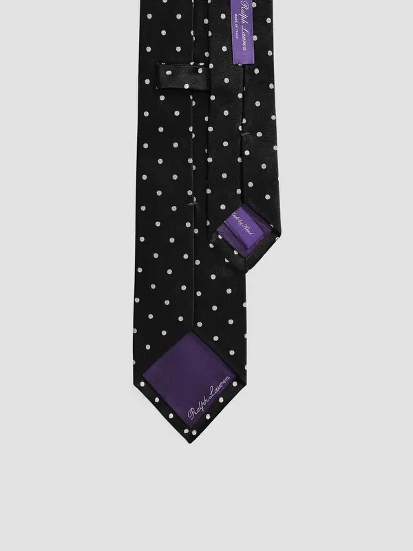 Ralph Lauren Purple Label Polka Dot Tie - Black
