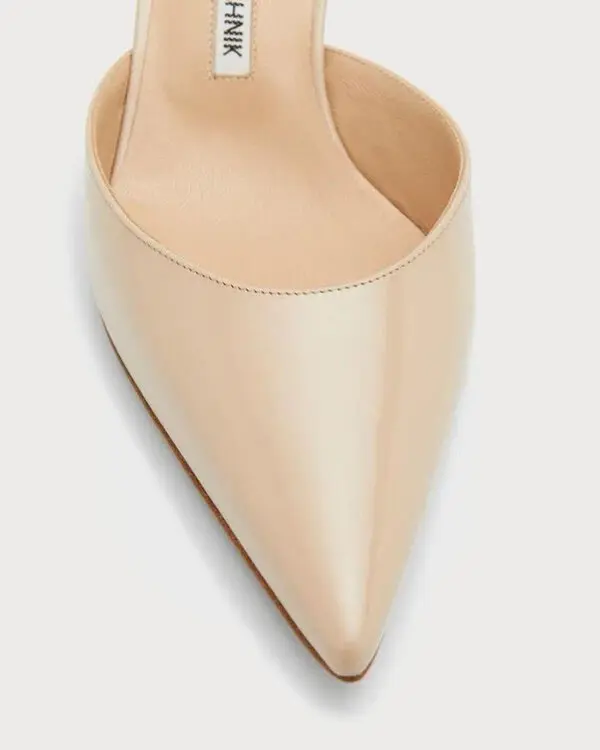 Manolo Blahnik Carolyne Kitten-heel Slingback Pumps - Beige