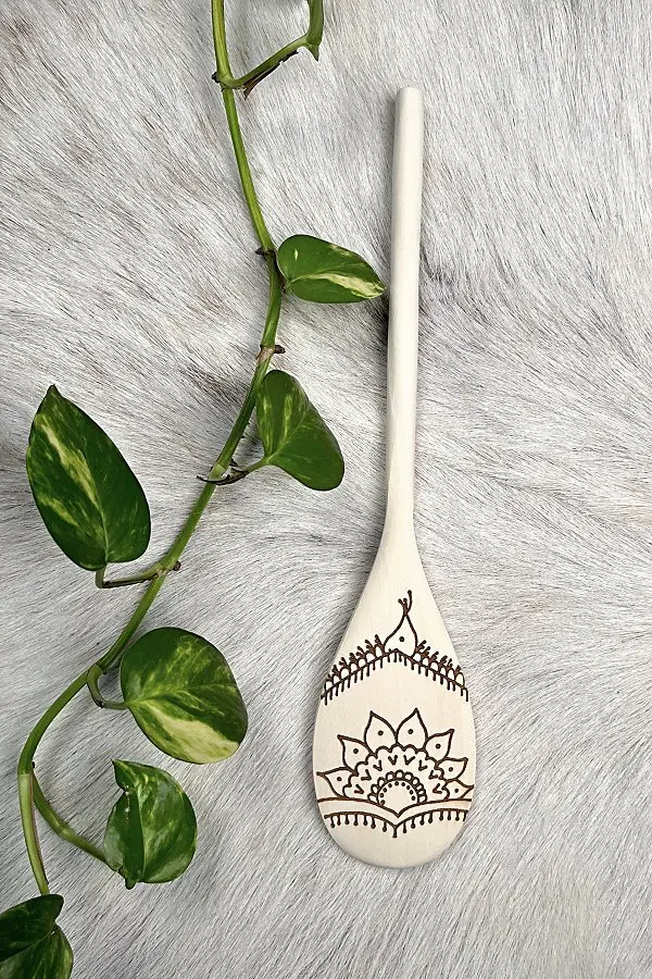 HONORABLE OAK Wood Burn Spoons - Flower Power
