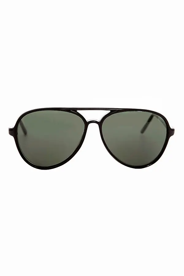 SUNGLASS MUSEUM Vintage Air Boss Aviator Sunglasses - Black