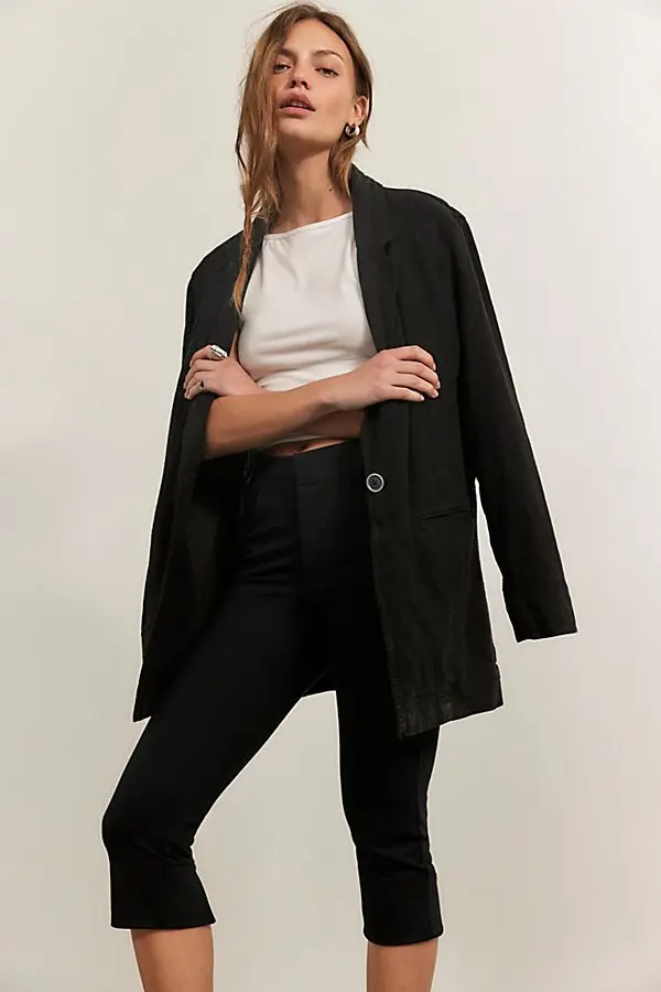 Free People Beckett Boyfriend Blazer - Black