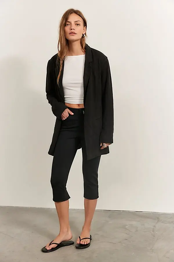 Free People Beckett Boyfriend Blazer - Black