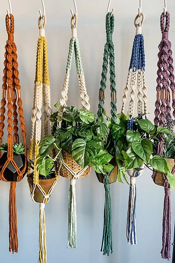 I WOULD RATHER KNOT Macrame Plant Hanger - Cobalt Blue