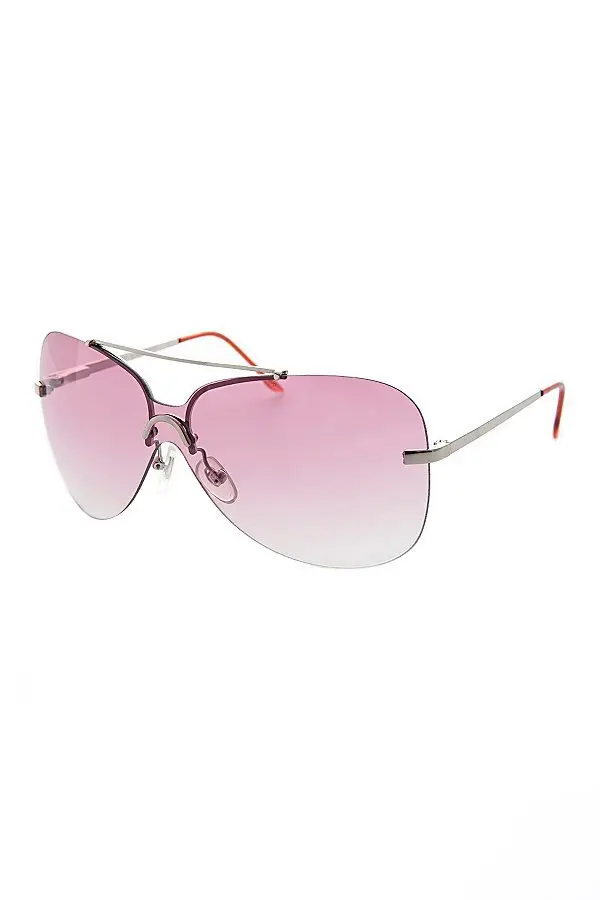 SUNGLASS MUSEUM Vintage Rimless Butterfly Sunglasses - Pink