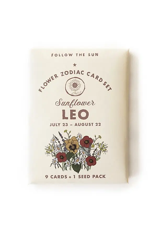 THREE POTATO FOUR Flower Zodiac Sticker Card Set - Leo
