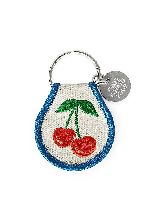 THREE POTATO FOUR Patch Keychain - Cherries