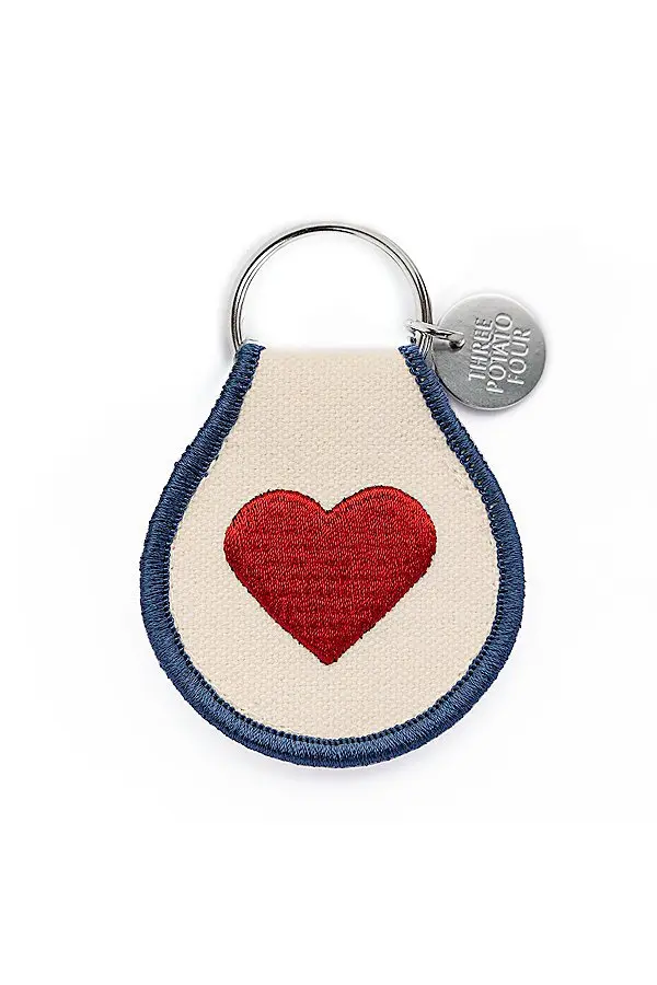 THREE POTATO FOUR Patch Keychain - Classic Heart