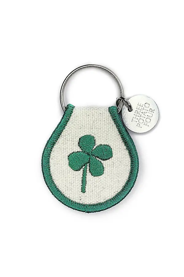 THREE POTATO FOUR Patch Keychain - Lucky Clover