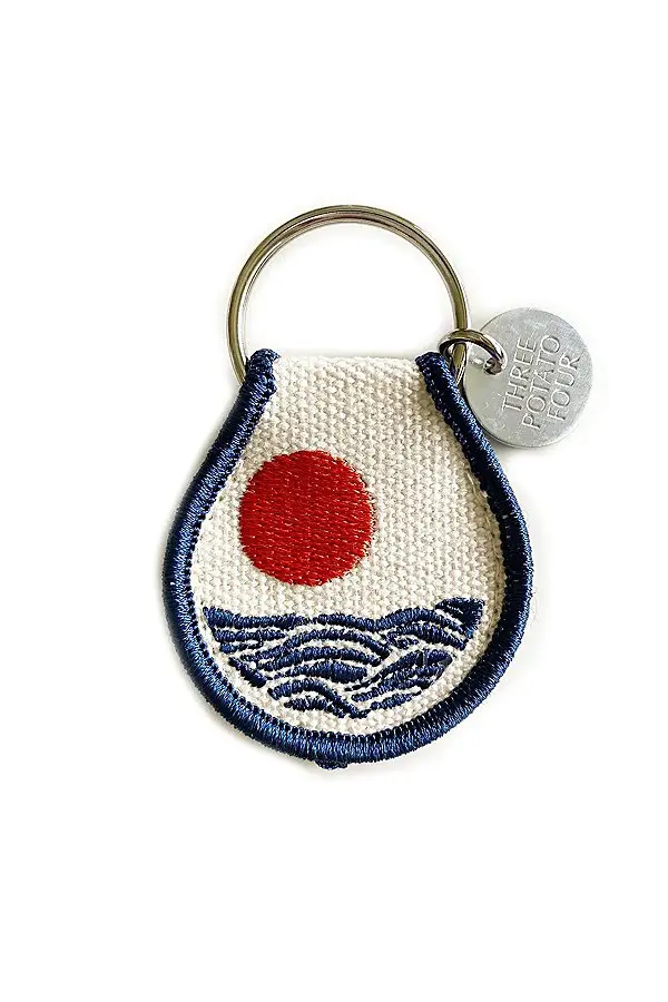THREE POTATO FOUR Patch Keychain - Sun/waves