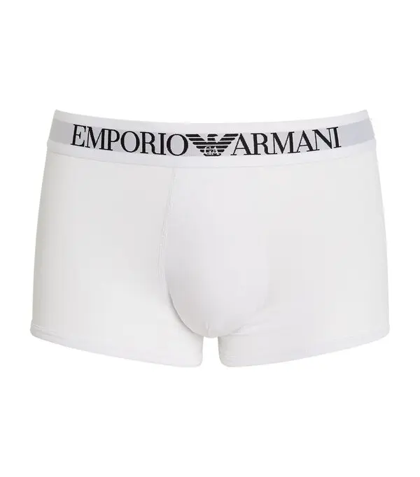 Emporio Armani Logo Motif Trunks - White