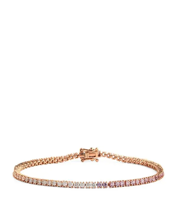 ANITA KO Diamond And Pink Sapphire Hepburn Bracelet - Rose Gold